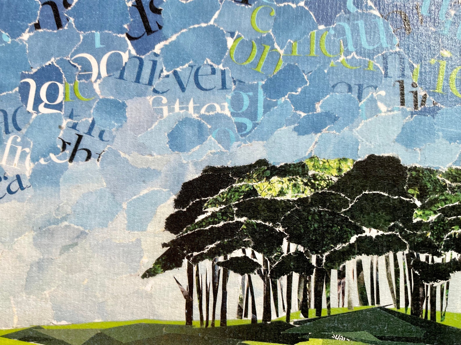 Coming Home Nearly There Trees Cornwall Paper Collage Art | Etsy UK