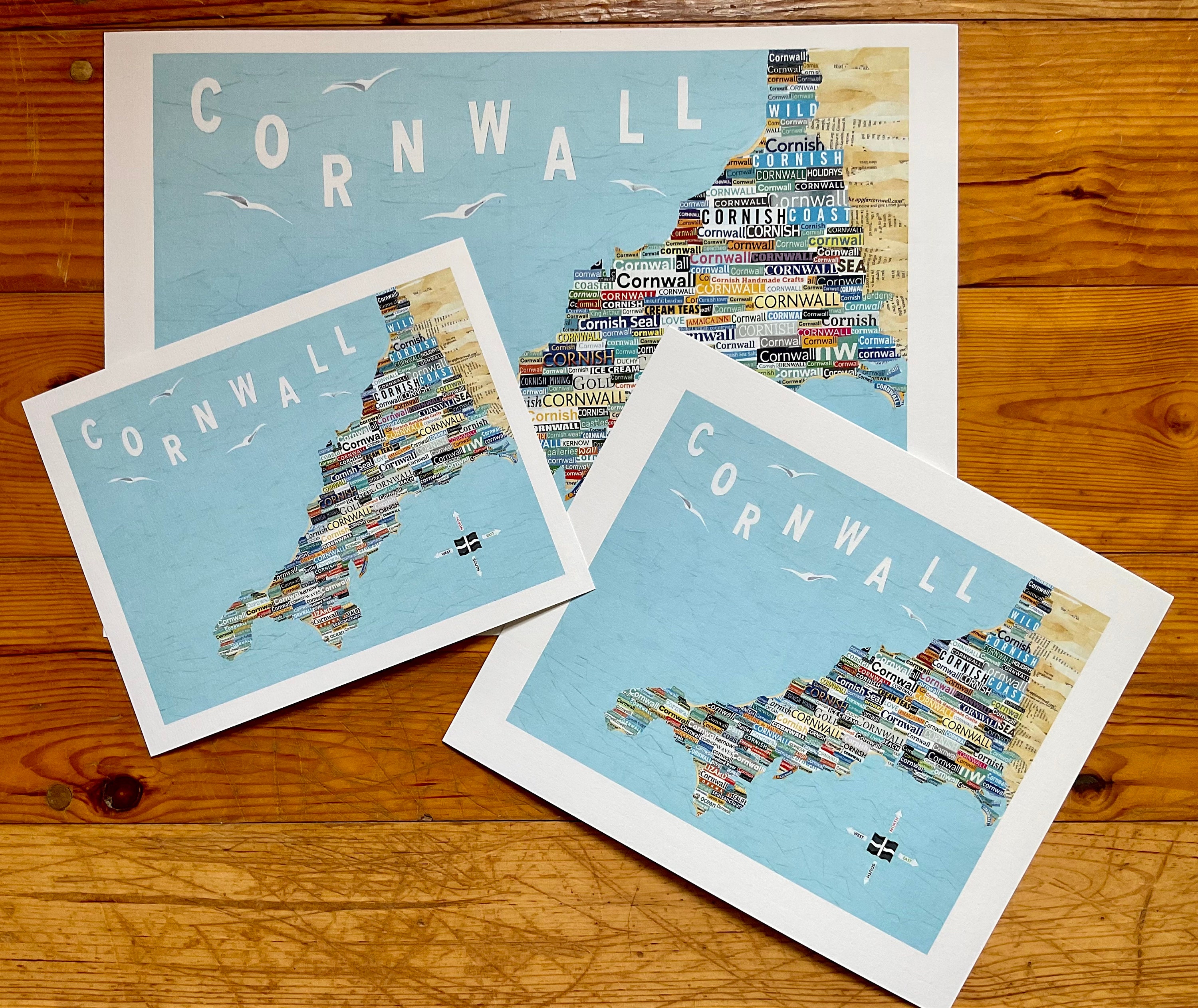 Map of Cornwall Paper Collage Art Print Junk Mail Art | Etsy UK