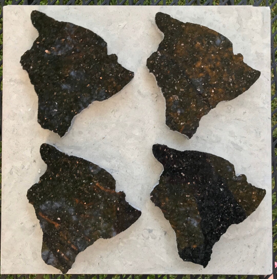 Big Island Hawaii Island Black Granite Coasters Handmade Handcrafted ...