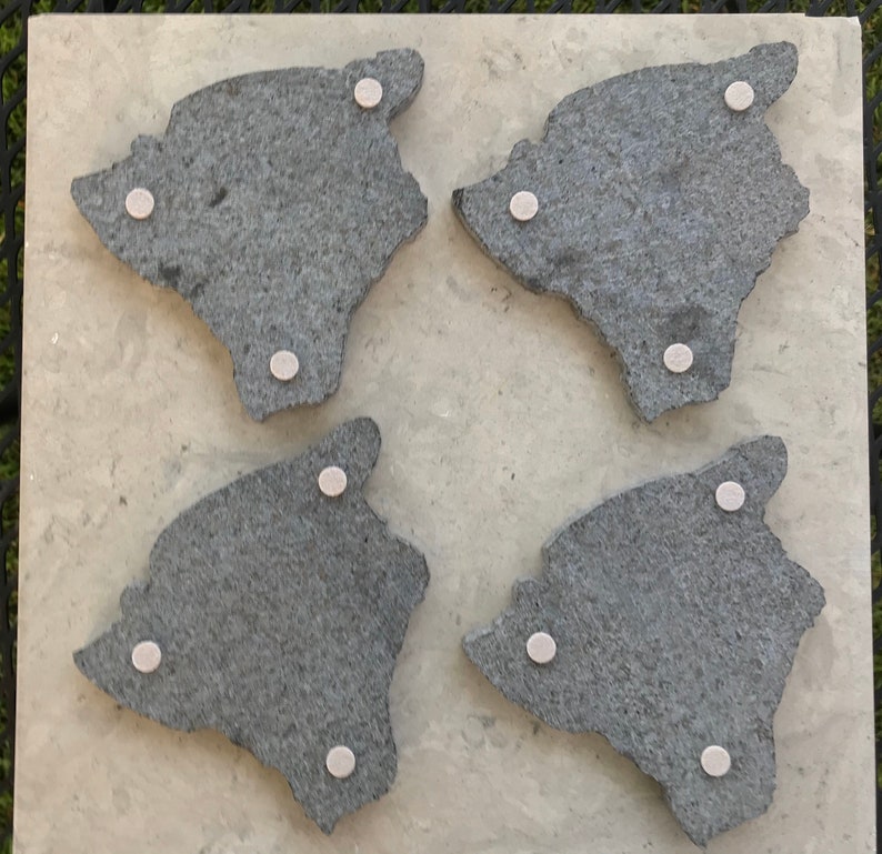 Big Island Hawaii Island Black Granite Coasters Handmade Handcrafted ...