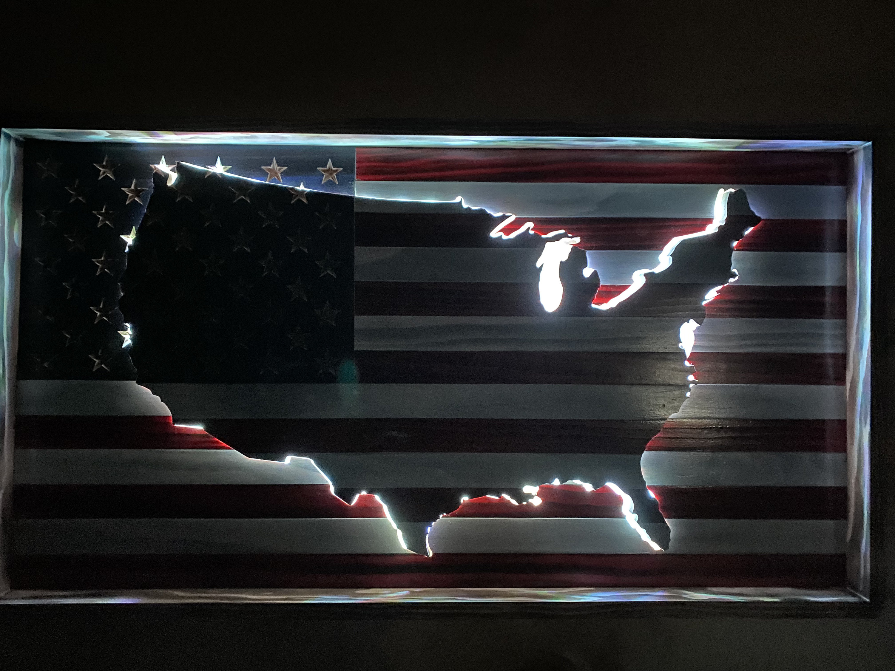Custom Lighted 3D American Flag - Etsy