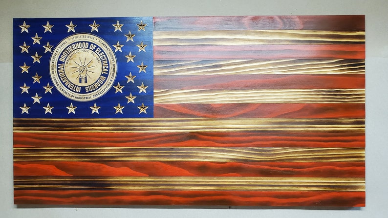 Custom Union Support Wooden Flag | Etsy