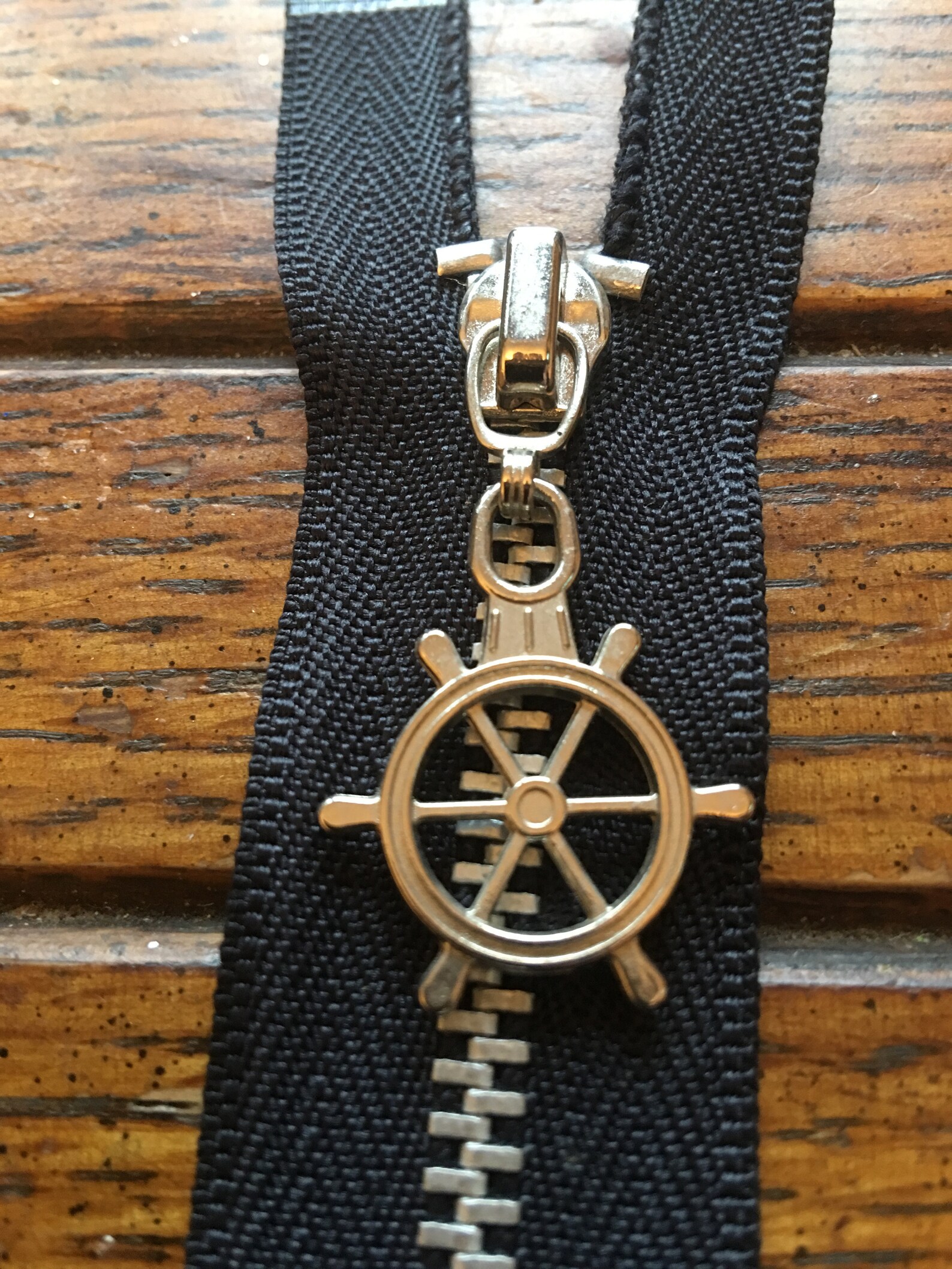 15 Inch Separating Zipper W/ Special Nautical Pull Rare Pull | Etsy