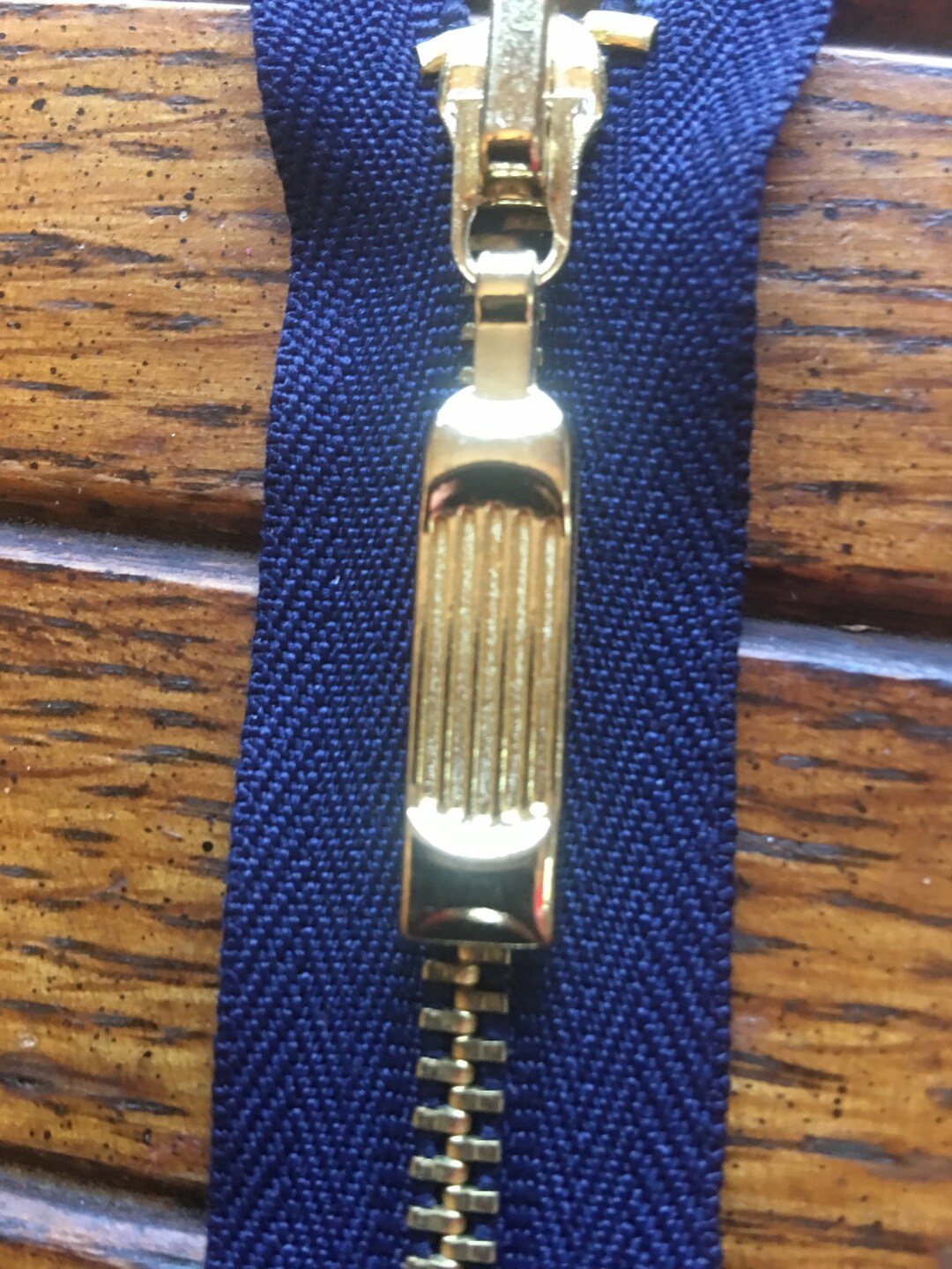 Zippers 20 Inch Blue Separating W/chunky Brass Pull - Etsy