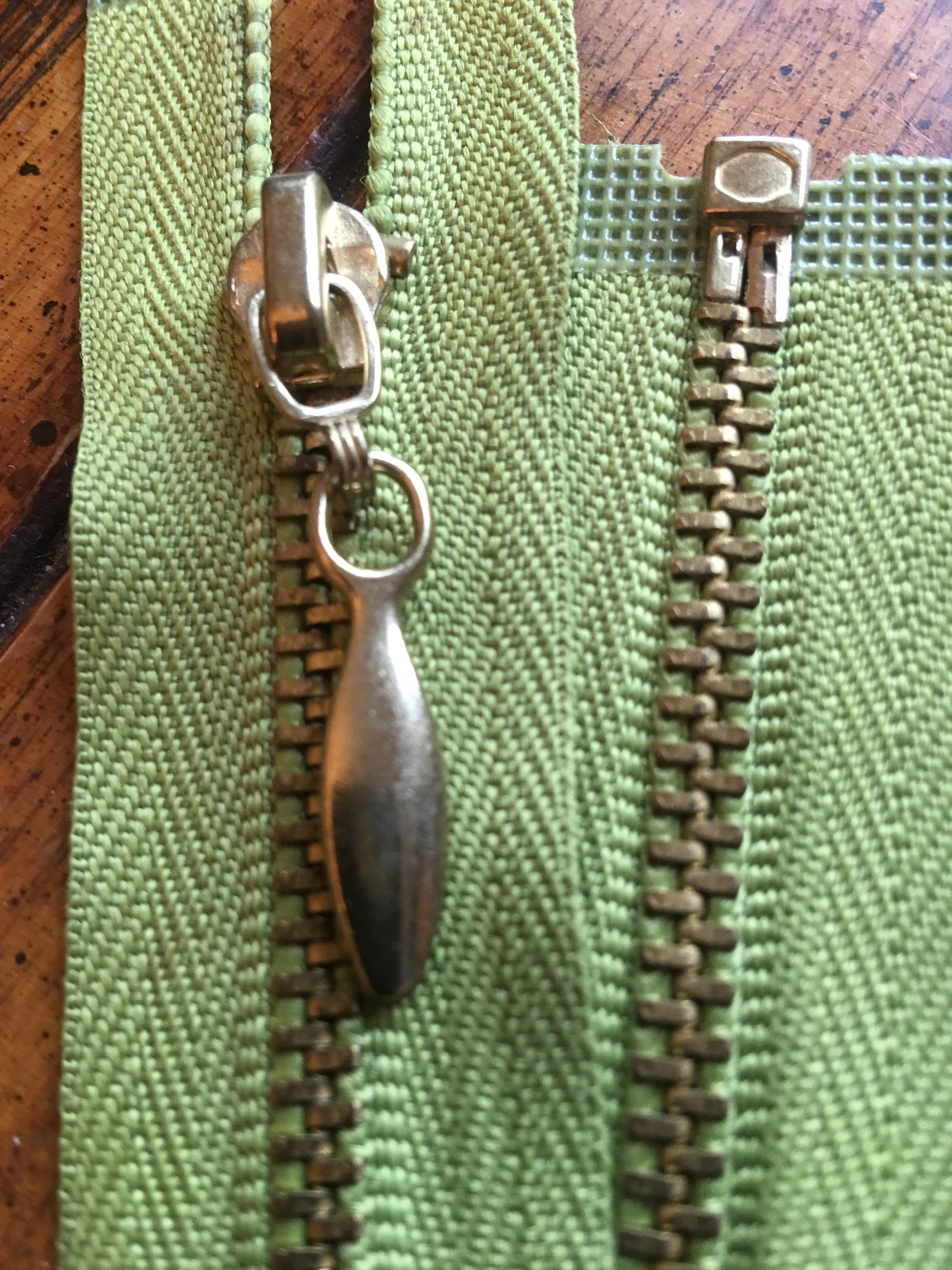 20 Inch Spring Green Zipper w/4.5 Solid Brass Teardrop Pull | Etsy