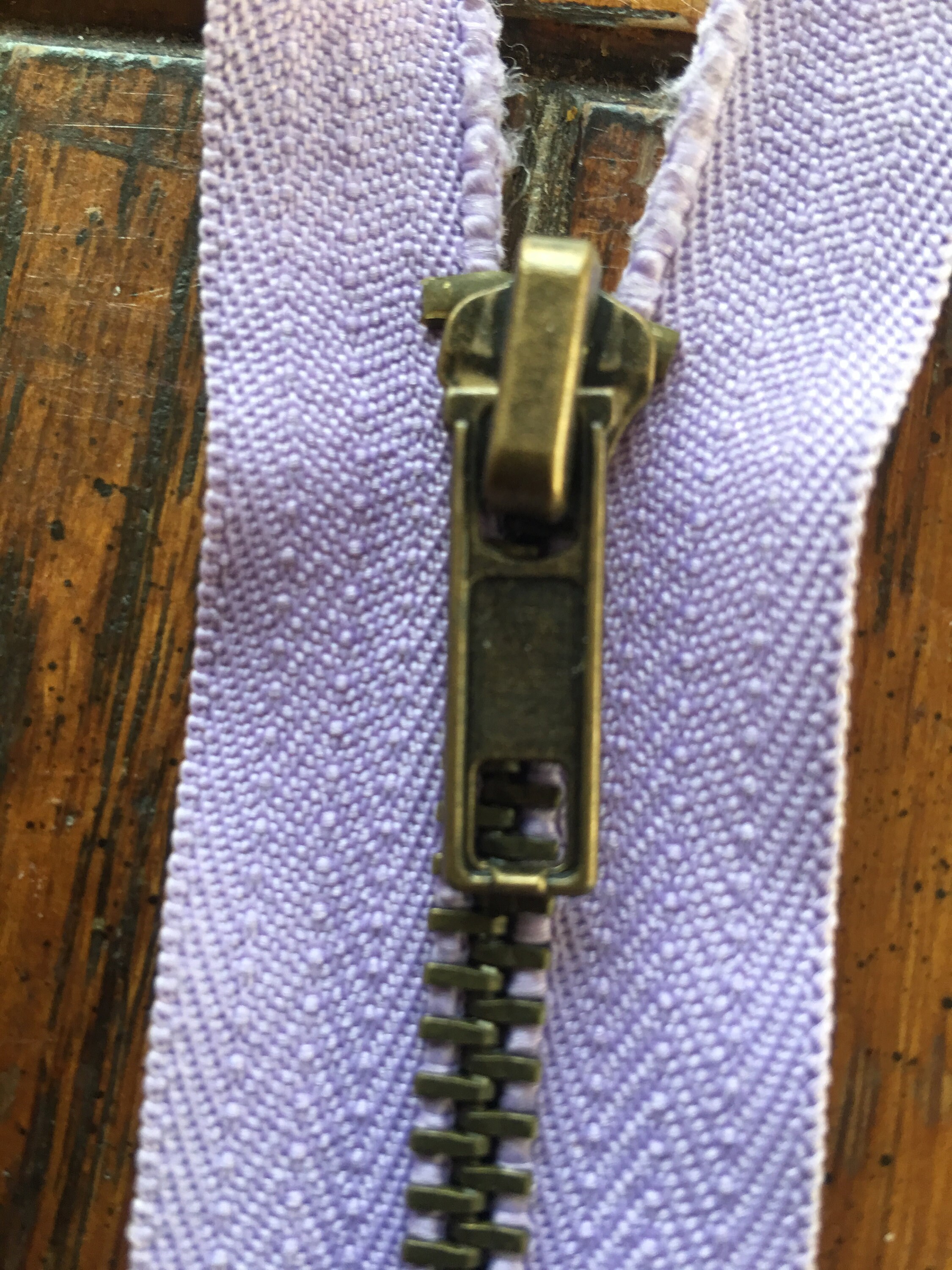36 Inch Vintage Lilac Separating Zipper w/Antique Brass Pull & | Etsy