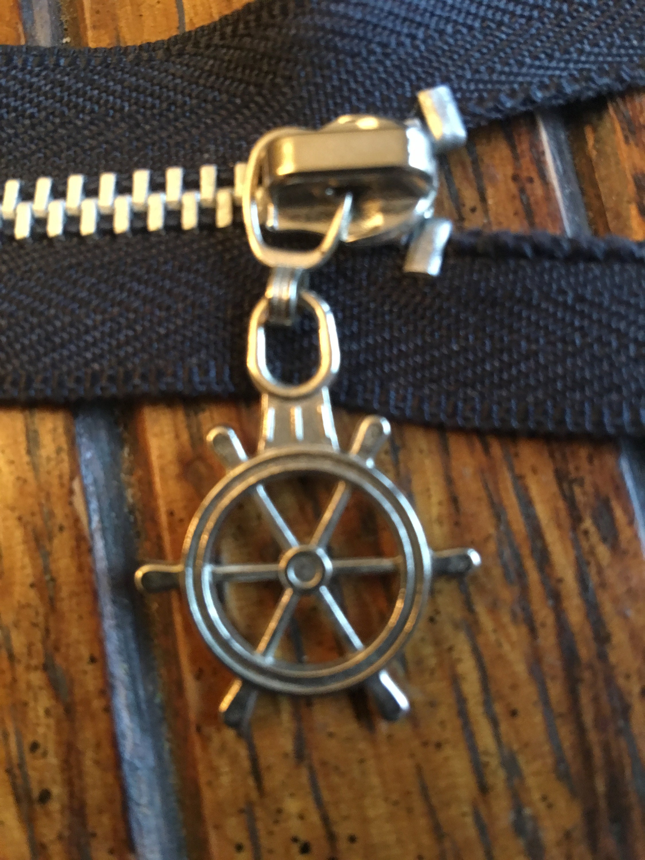 15 Inch Separating Zipper W/ Special Nautical Pull ~rare Pull~ GREAT ...