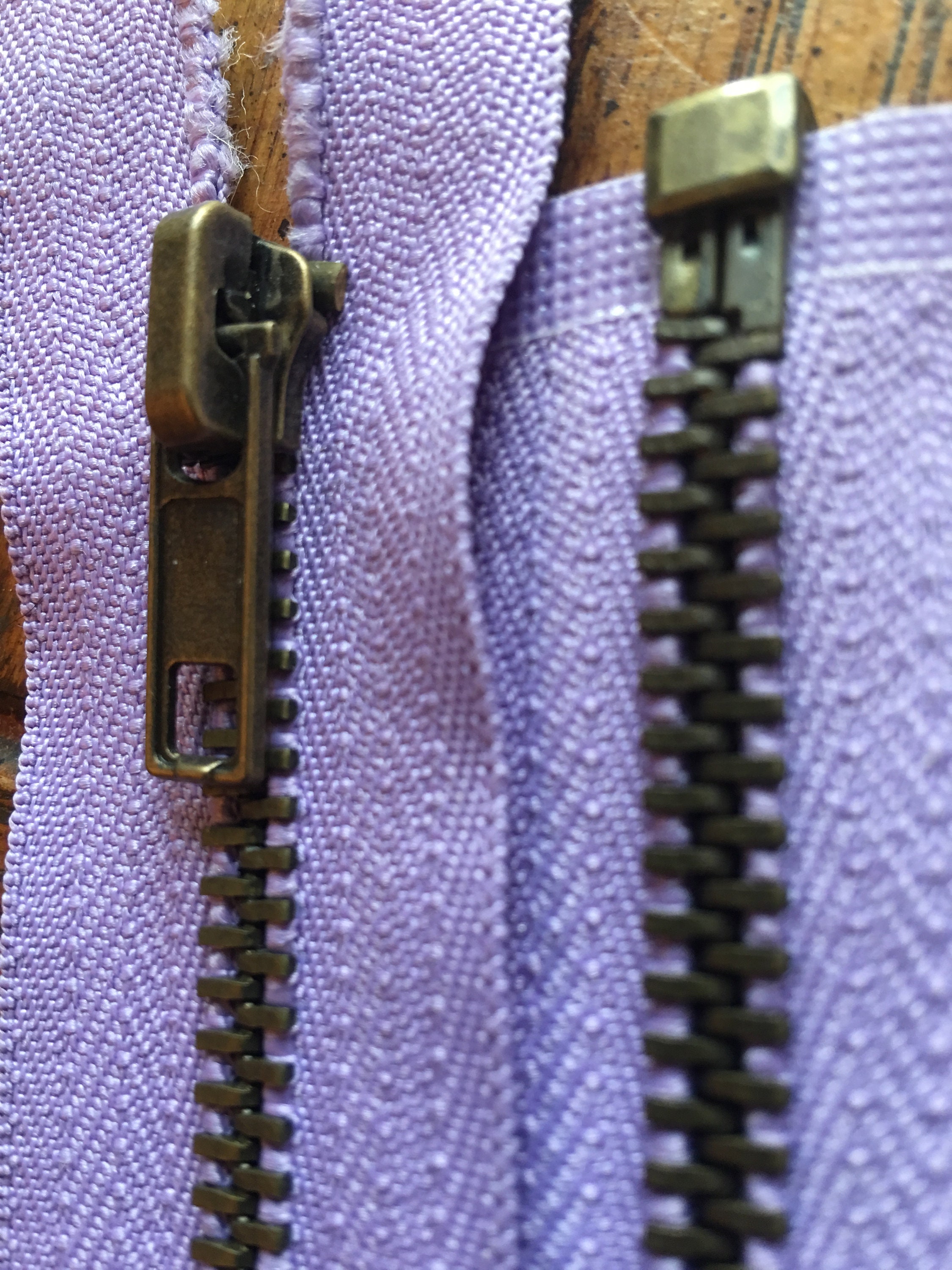 36 Inch Vintage Lilac Separating Zipper w/Antique Brass Pull & | Etsy