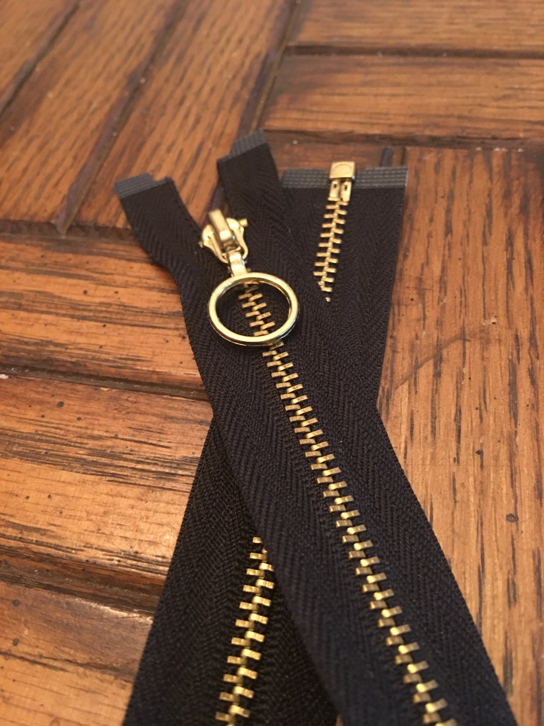 Zippers 15" Black Solid Brass Circle Pull (#4) Separating Great Quality ...
