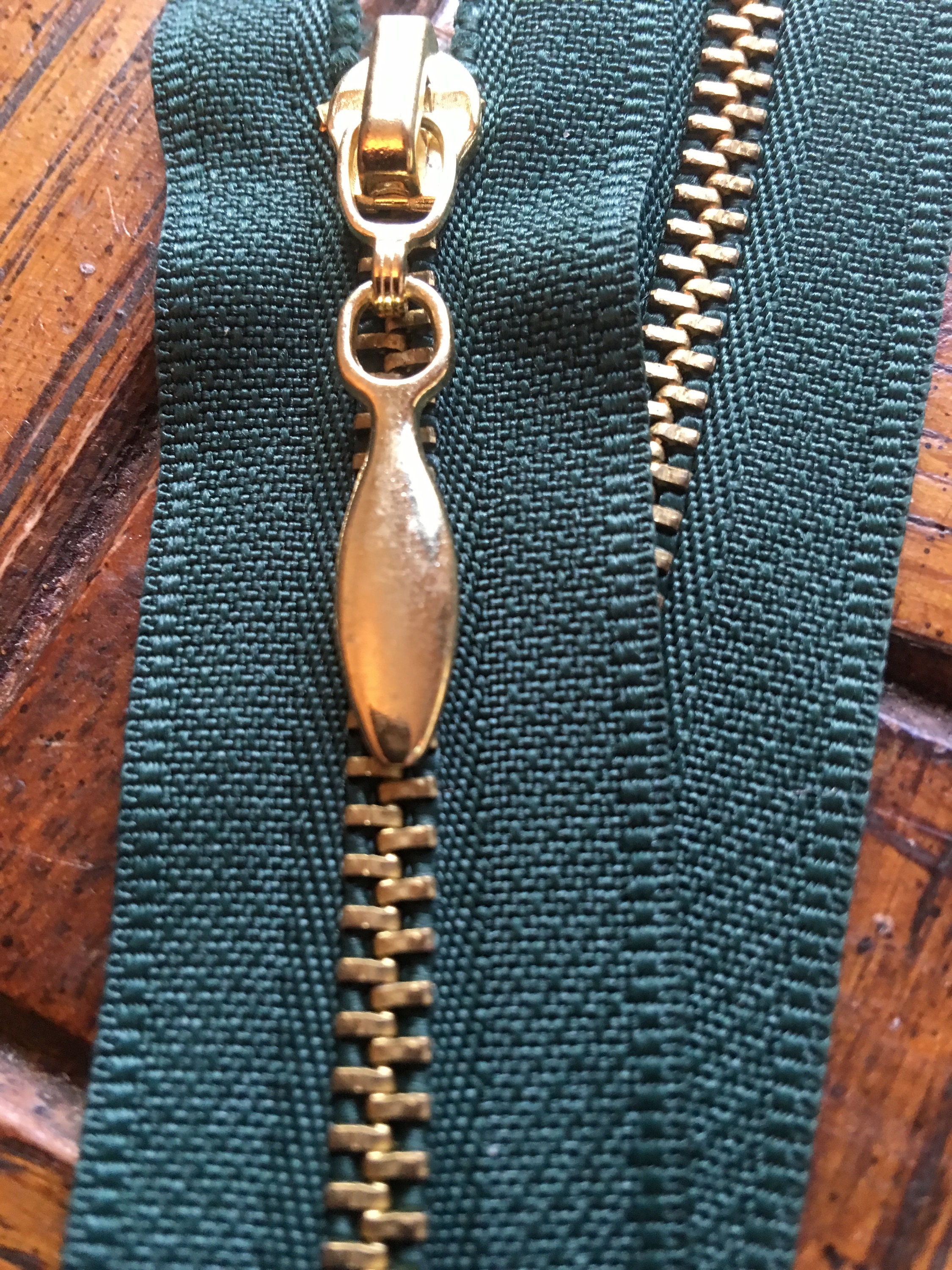 18 Inch Deep Green Separating Zipper w/Solid Brass Teardrop | Etsy
