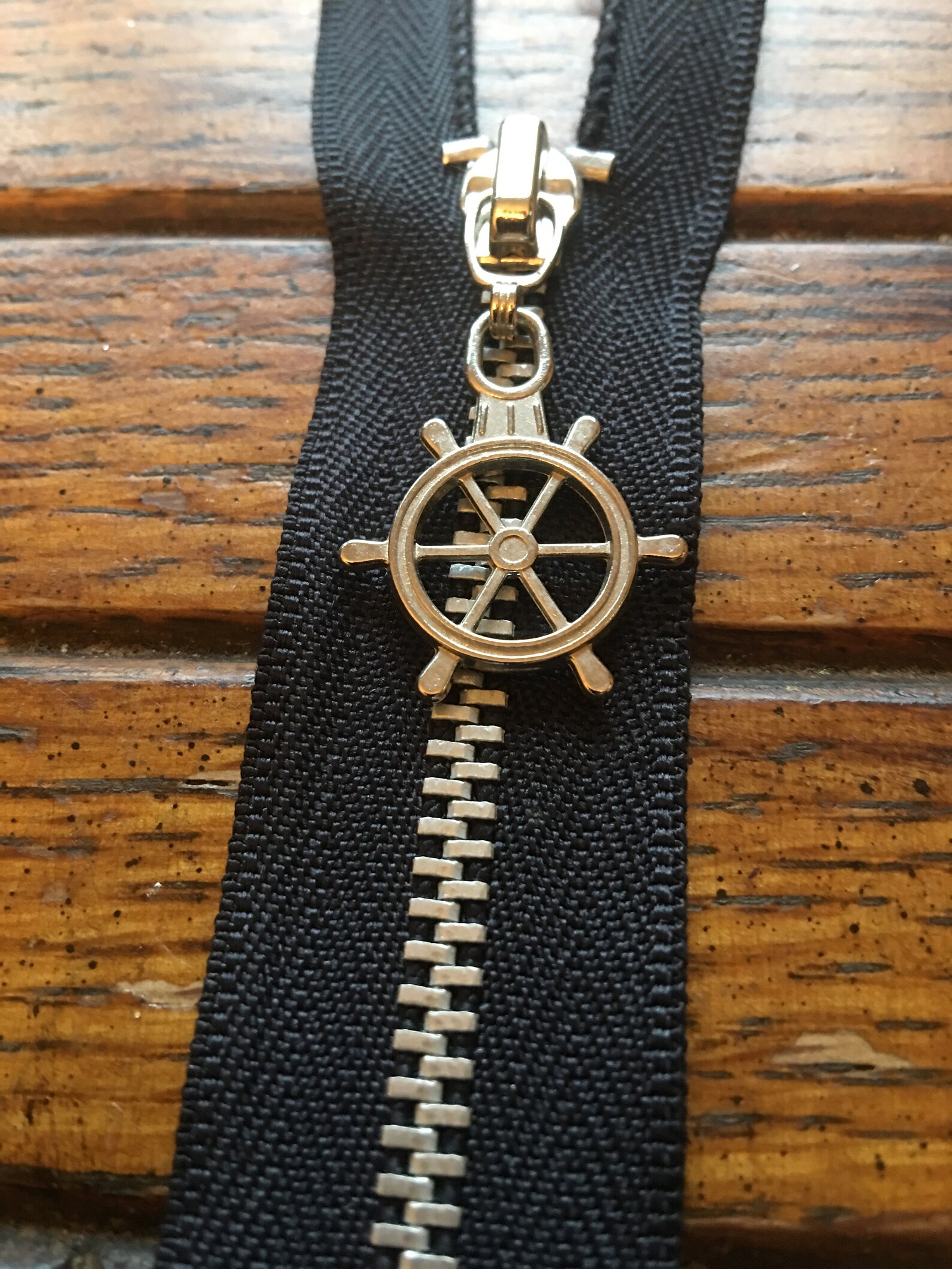15 Inch Separating Zipper W/ Special Nautical Pull Rare Pull | Etsy