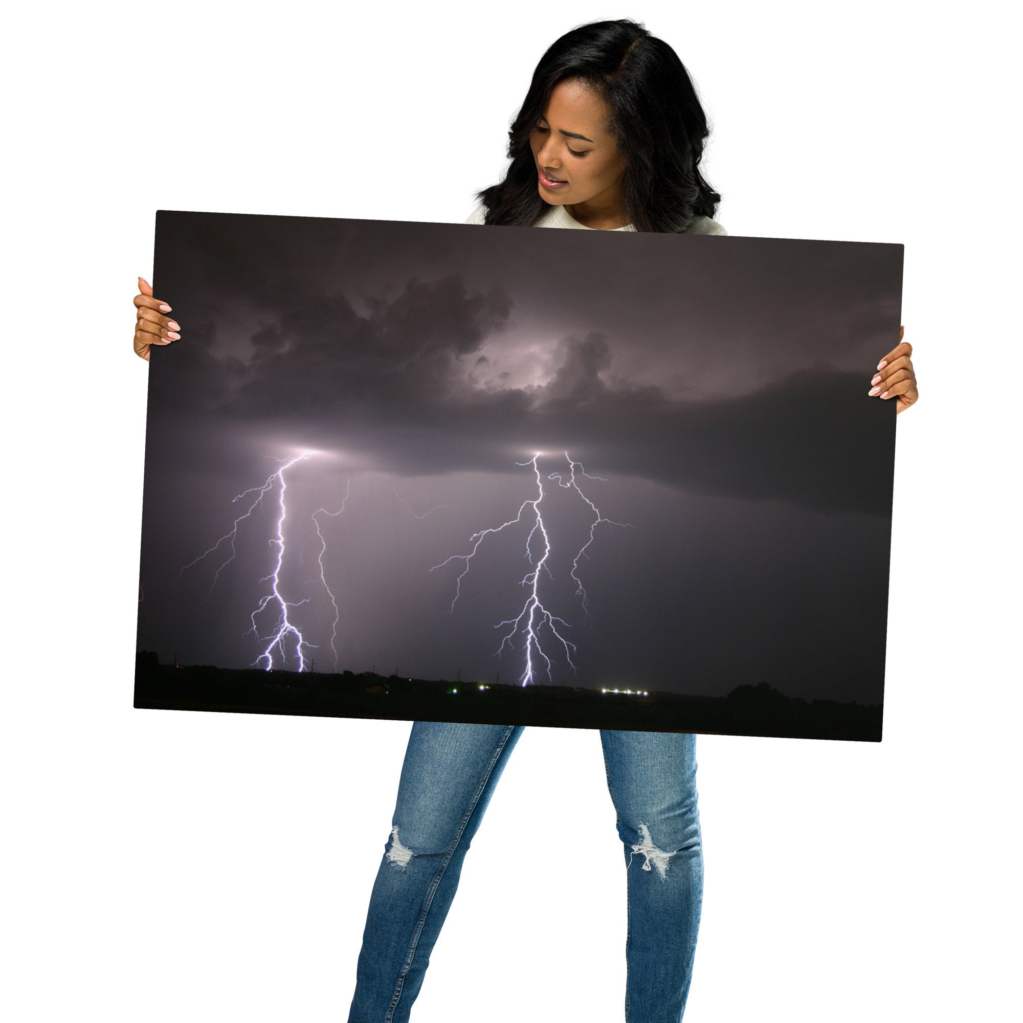 Double Stroke Lightning Strike Metal Prints Unique Gifts for Any ...
