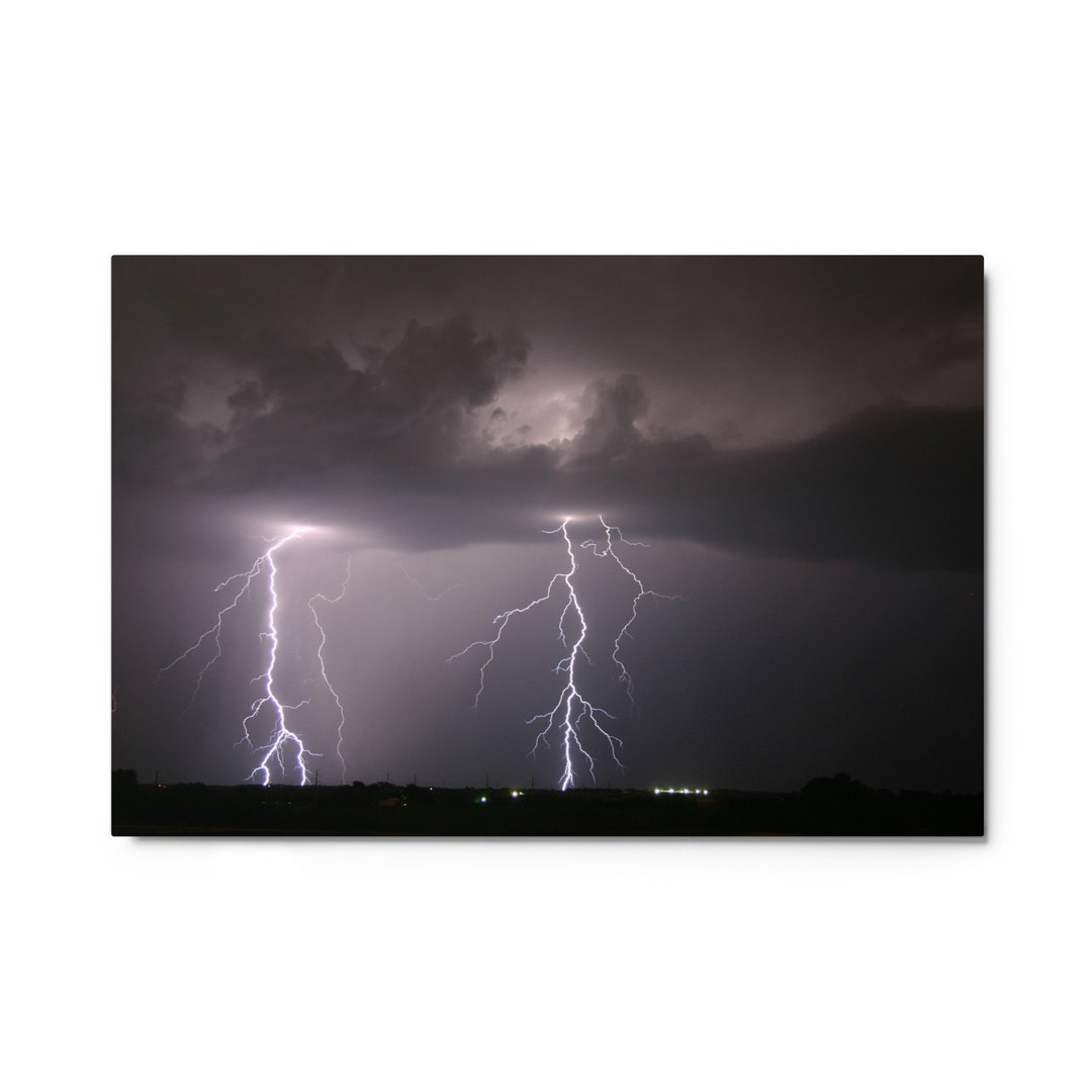 Double Stroke Lightning Strike Metal Prints - Unique Gifts for Any ...