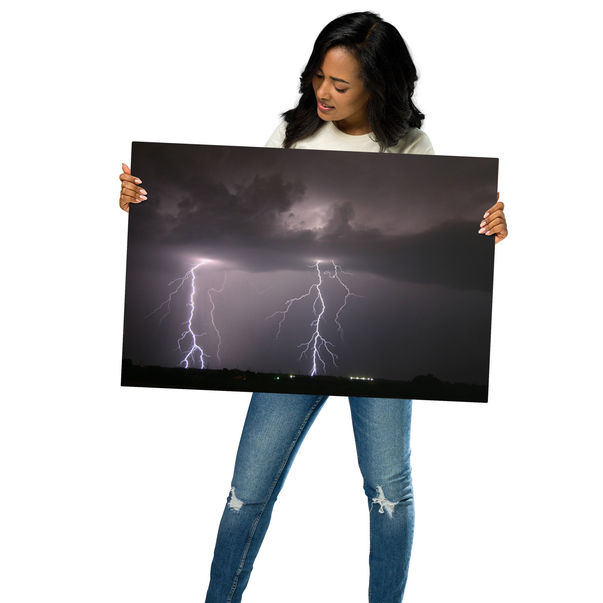 Double Stroke Lightning Strike Metal Prints Unique Gifts for Any ...