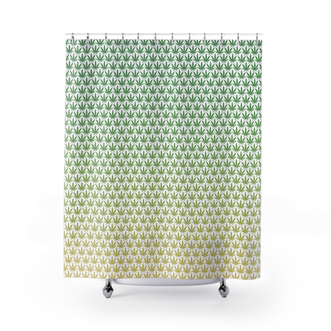 Cannabis Shower Curtain, Weed Decor, Pot Designs, Marijuana Leaf ...