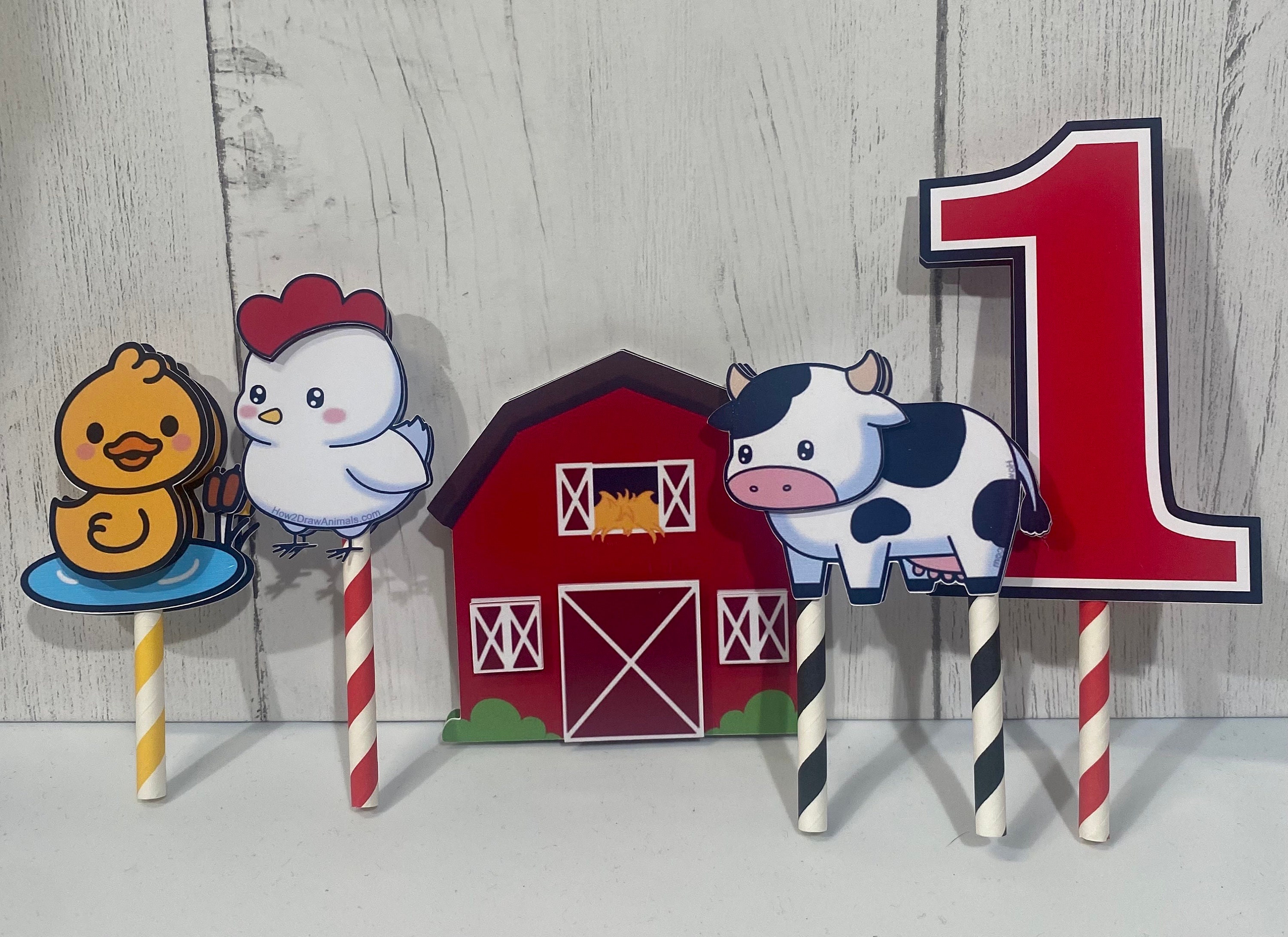 Custom Printed or Cardstock Cake Toppers for Cakes. One Piece Toppers ...