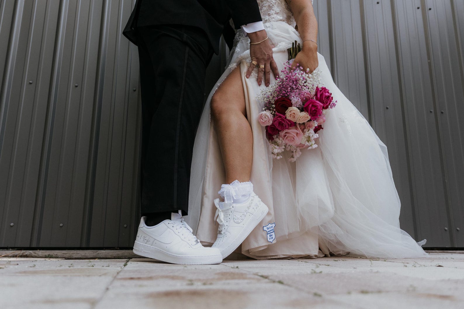 Personalized Bridal Air Force 1 Sneakers: AB Crystal Rhinestone Pearl ...