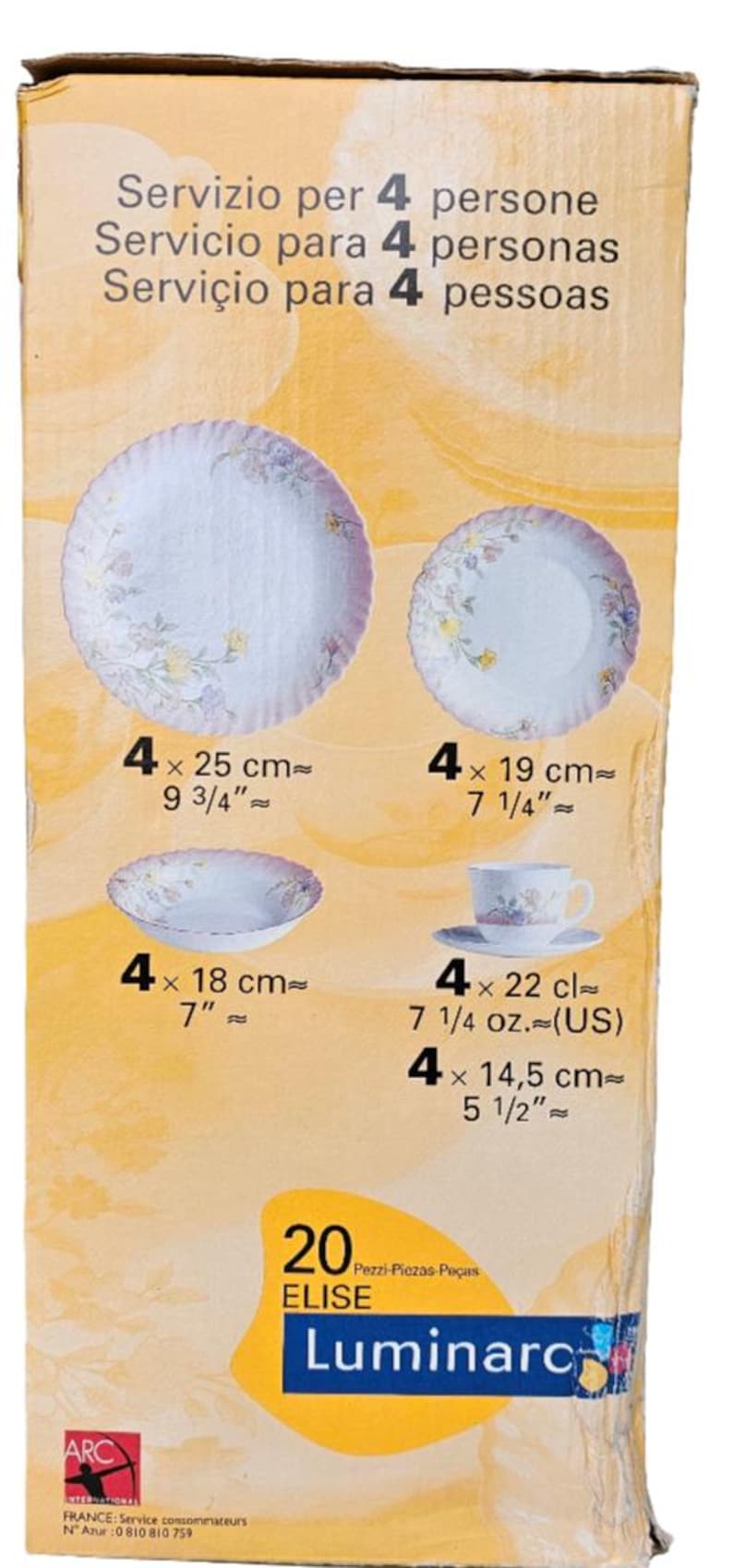 Luminarc 20 Piece Dinner Set Elise. Brand New - Etsy