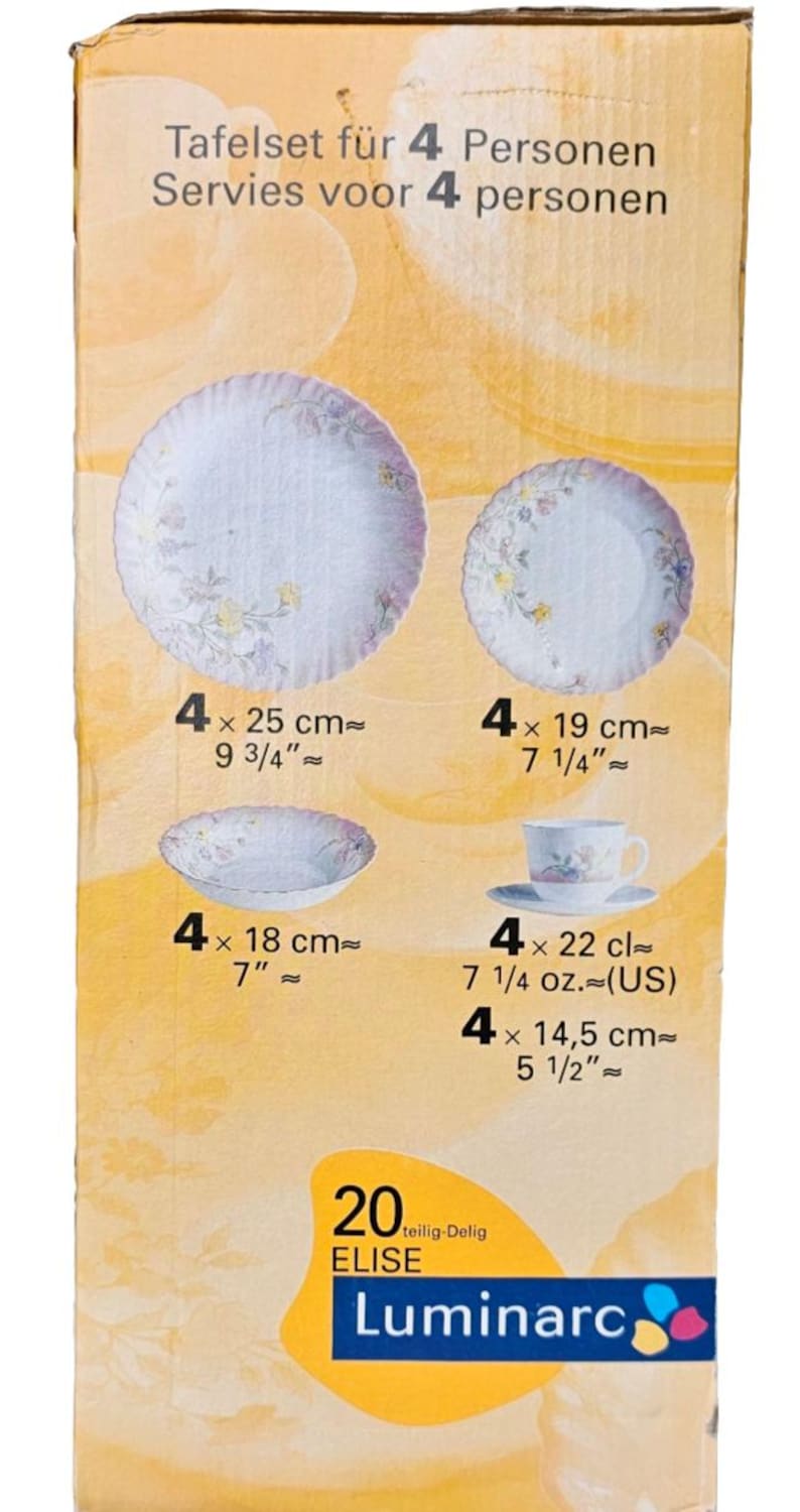 Luminarc 20 Piece Dinner Set Elise. Brand New - Etsy