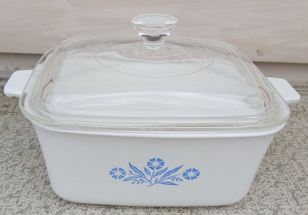 Corningware Rectangular Deep Loaf Pan Blue Cornflower P-4-B. Made in ...