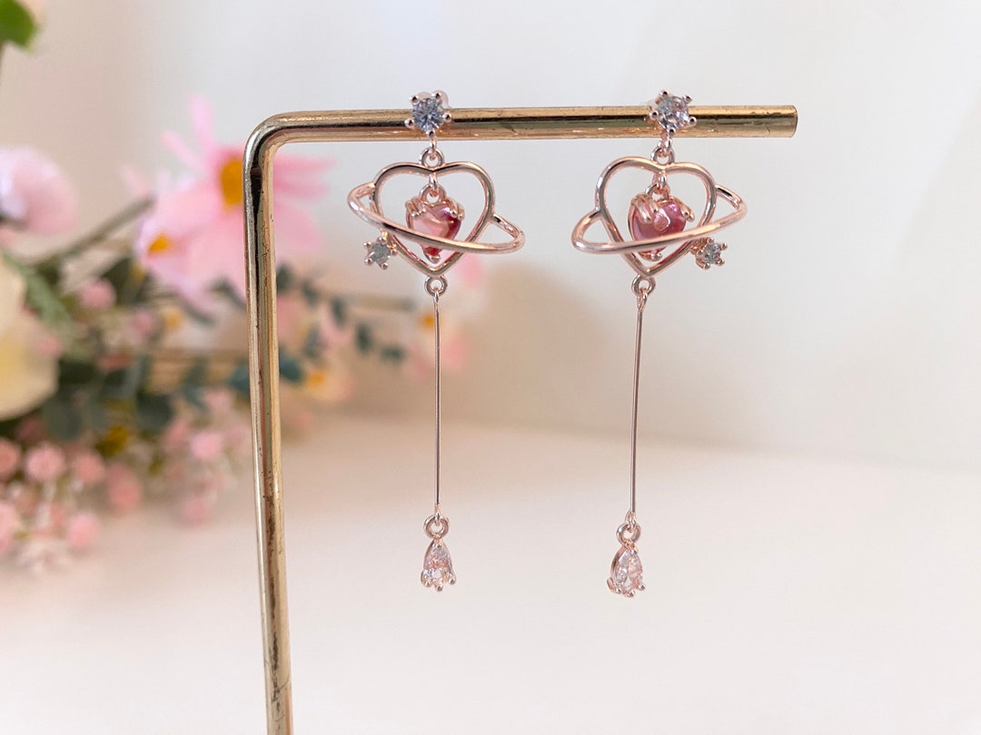 Magical Heart Locket Earring Sterling Silver Celestial Heart Shape ...