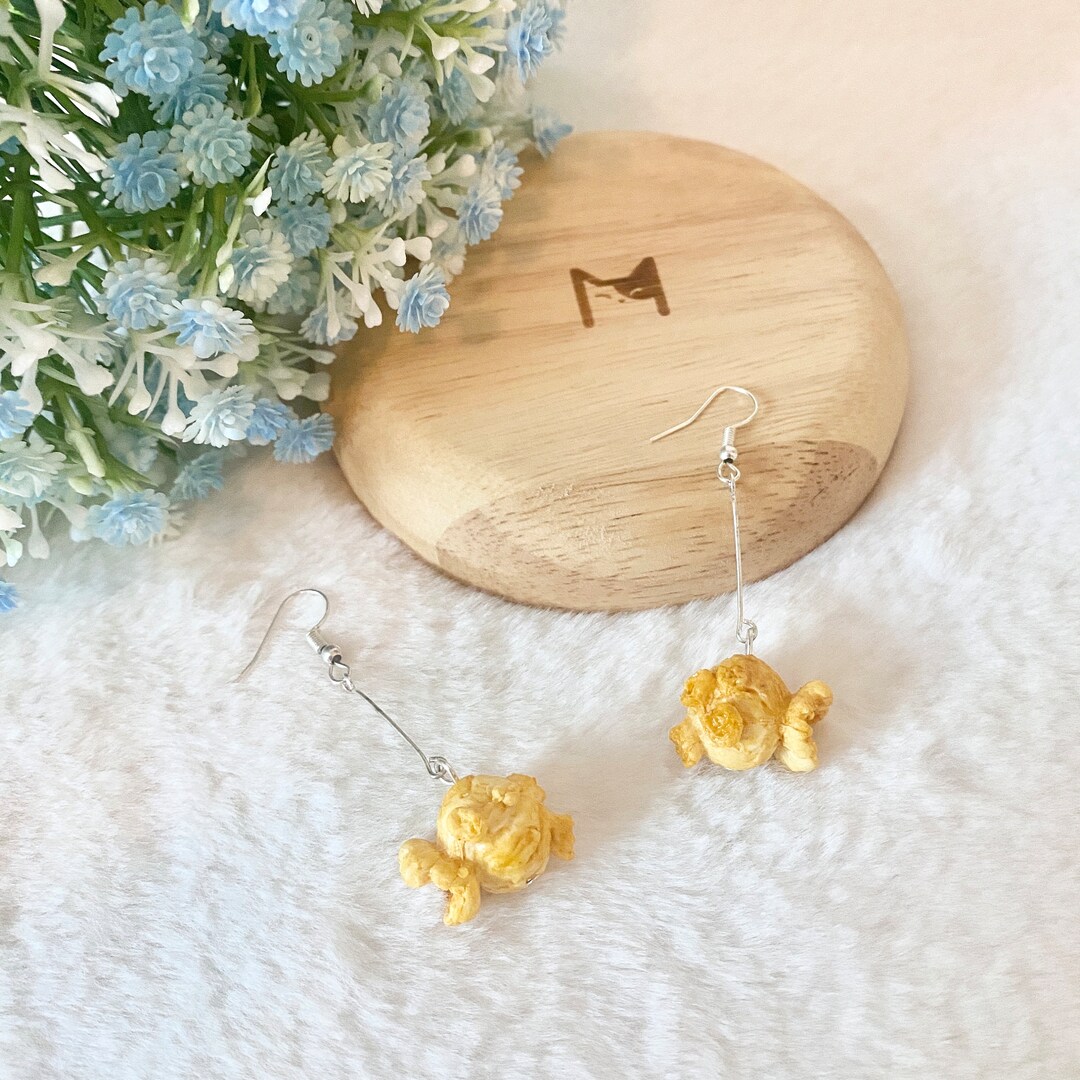 Popcorn Earring Sterling Silver Caramel Butter Popcorn Dangle Earring ...