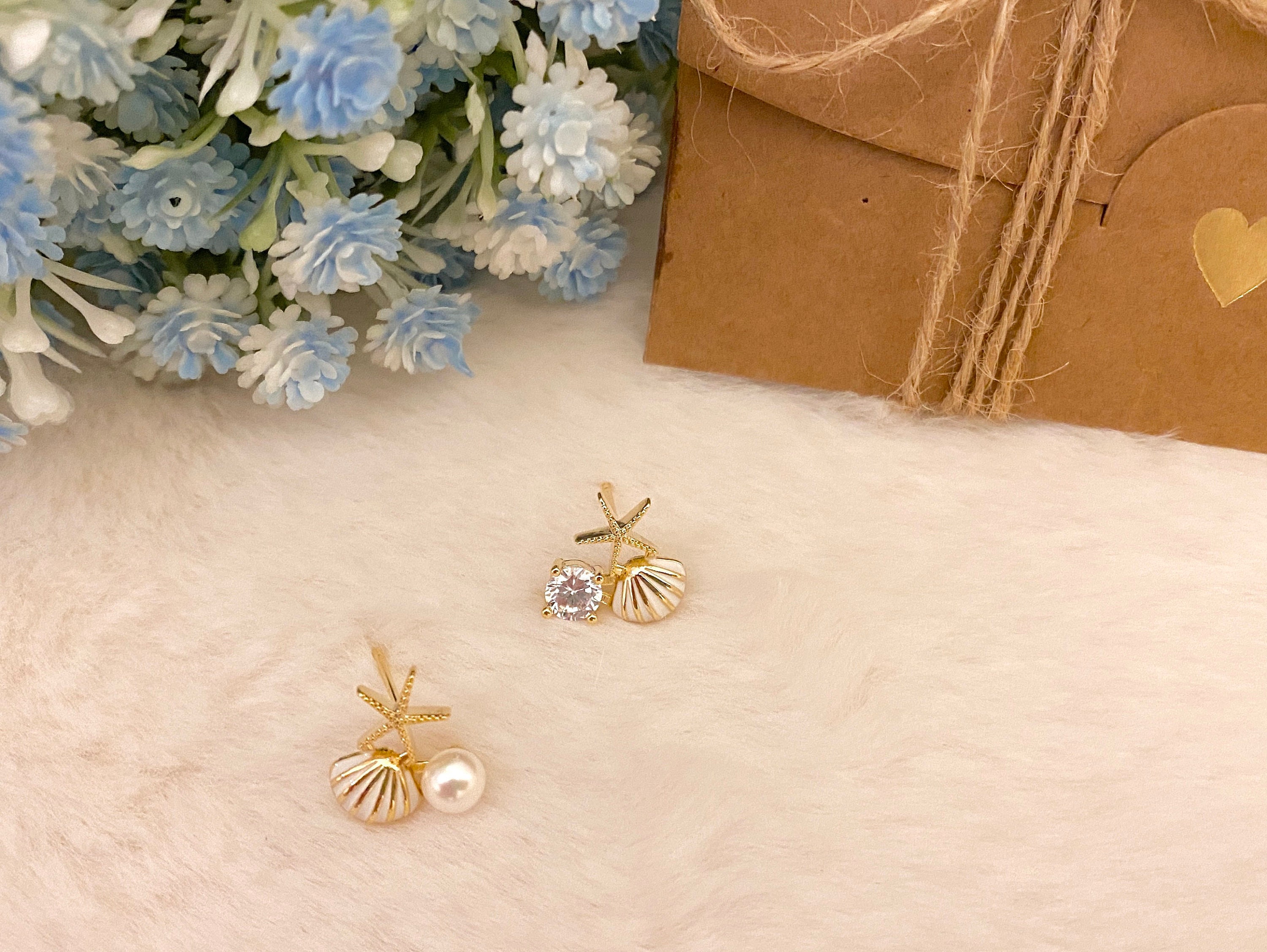 Pearl Crystal Seashell Shell Starfish Mermaid 925 Sterling - Etsy