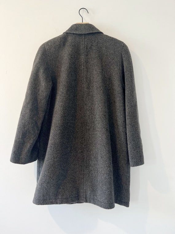 Vintage Alpaca Mohair Wool Coat Single Breast Gray Ov… - Gem
