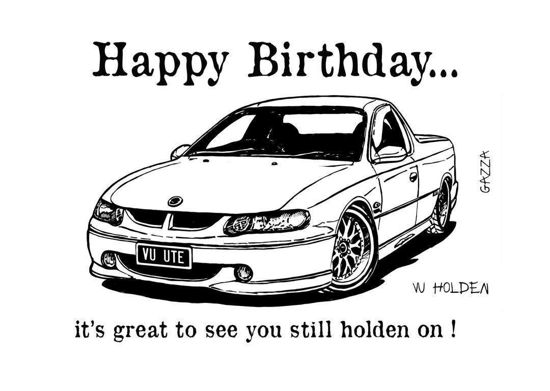 VU Holden Ute Birthday Card - Etsy
