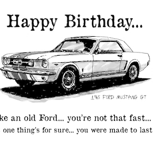 Ford Mustang Birthday Card Made to Last - Etsy