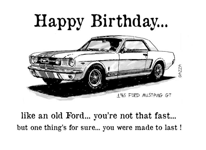 Ford Mustang Birthday Card Made to Last - Etsy