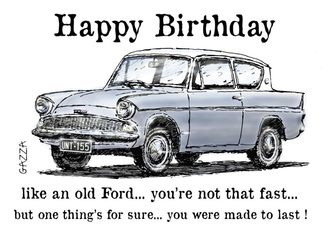 Ford Anglia - Birthday Card - Etsy