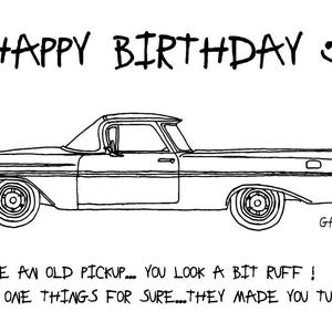 Happy Birthday Card Chevrolet El Camino - Etsy