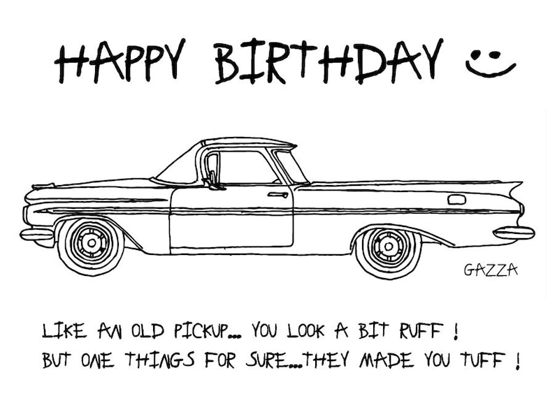 Happy Birthday Card Chevrolet El Camino - Etsy