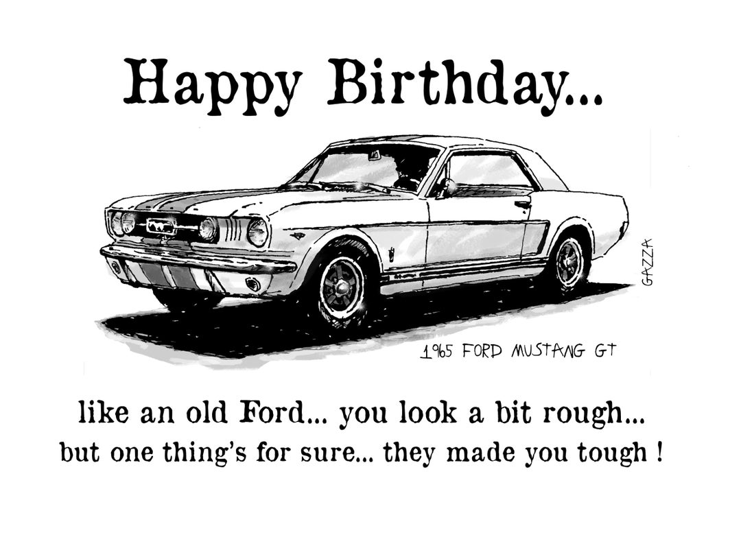 Ford Mustang Birthday Card Made You Tough - Etsy