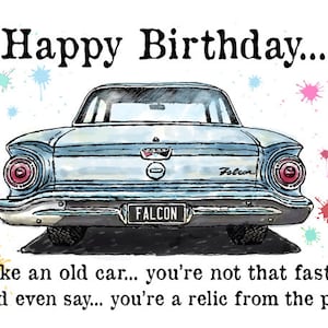 Ford Falcon - Birthday Card - Etsy