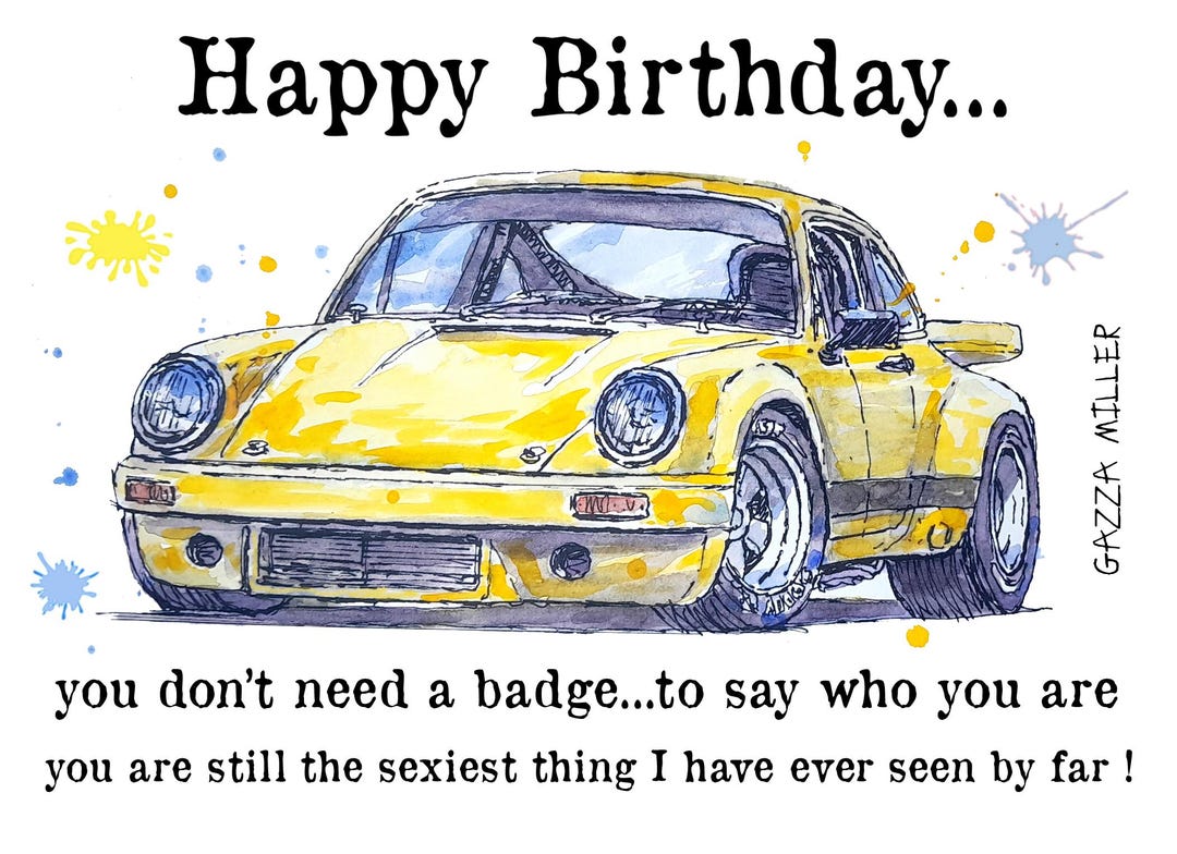 Porsche 911 RSR - Happy Birthday Card - Etsy
