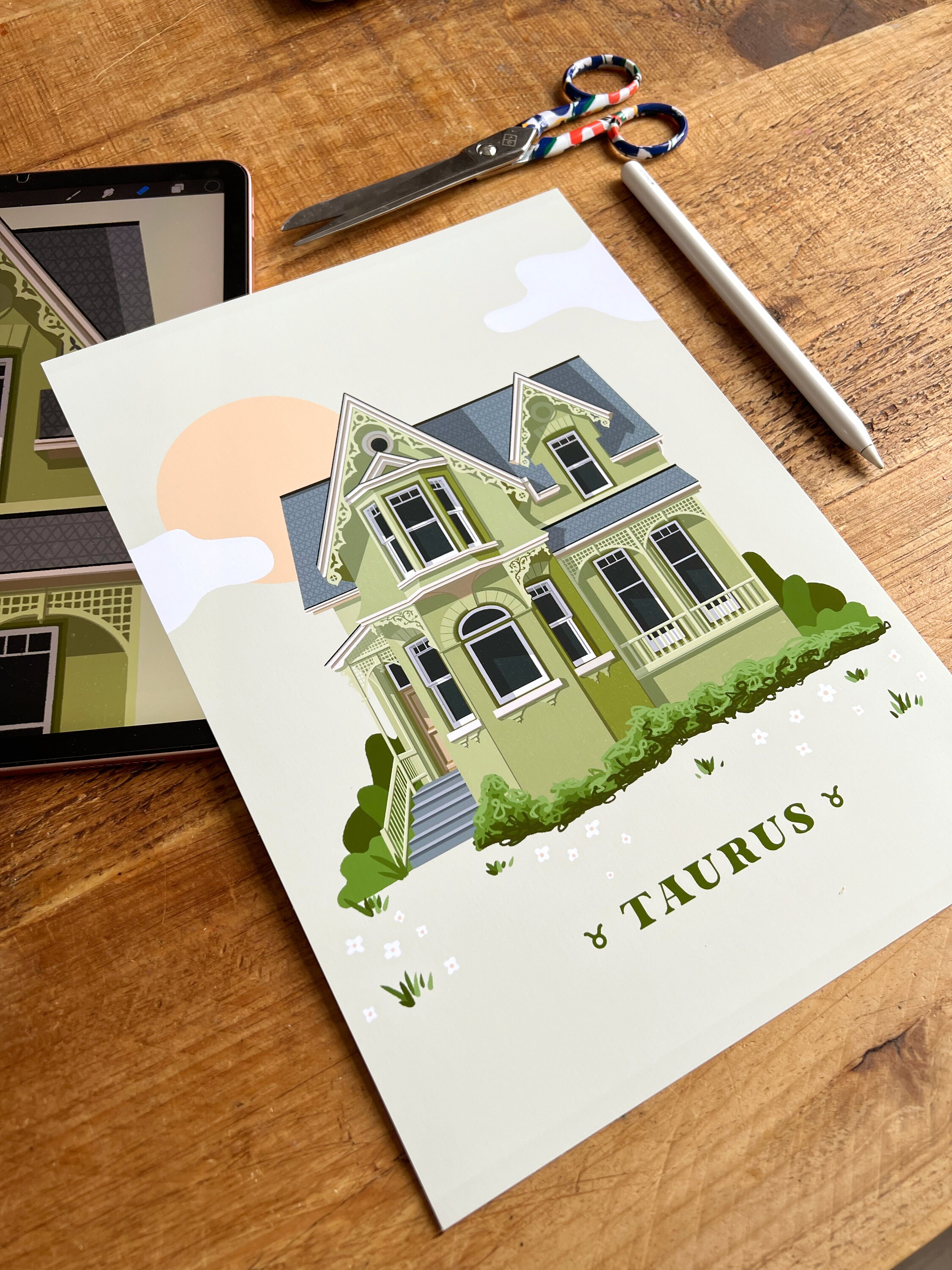 Taurus Inspired Home Print, Star Sign Gifts, Taurus Art, Building ...