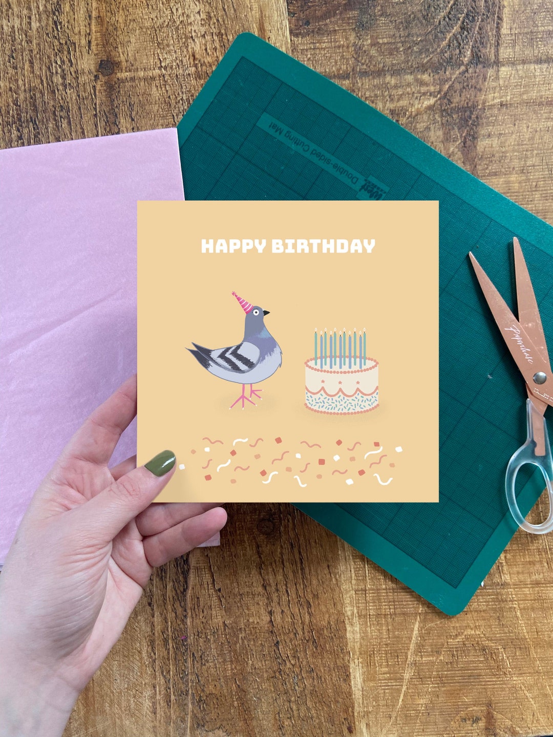Pigeon Happy Birthday Card, Birthday Card, Greetings Card, Pigeon ...