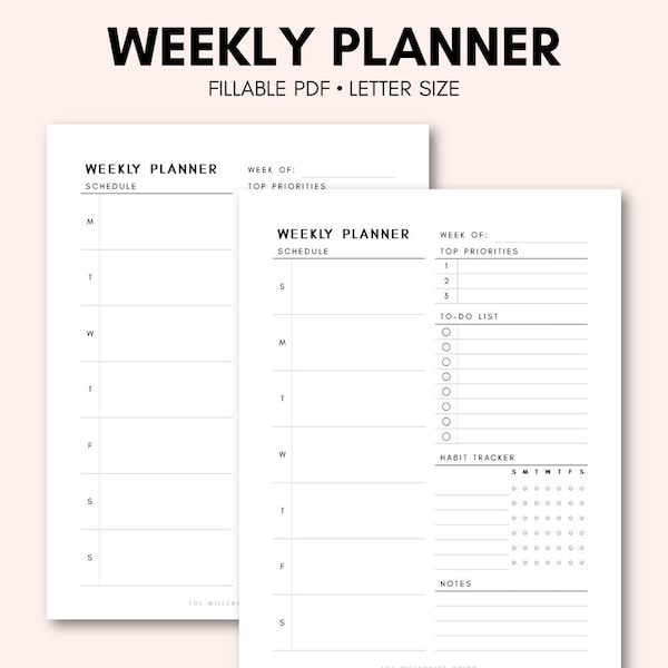 Weekly Planner Sheet - Etsy