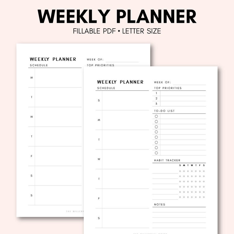 Weekly Planner Sheet - Etsy
