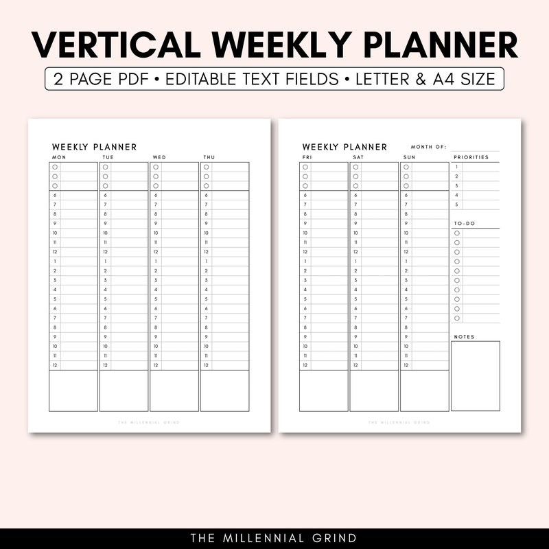Weekly Planner Printable - Etsy