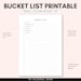 Bucket List Printable | Bucket List Printable Insert | Bucket List ...