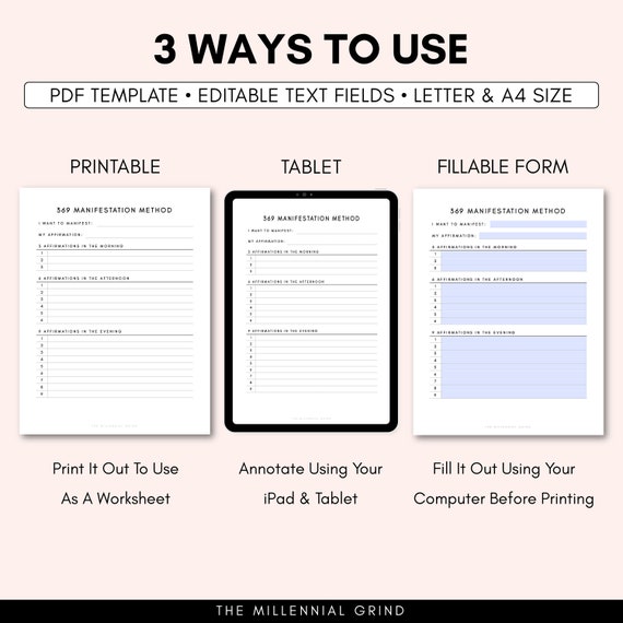 Personal 369 Manifestation Journal 369 Method Law Of 40 Off