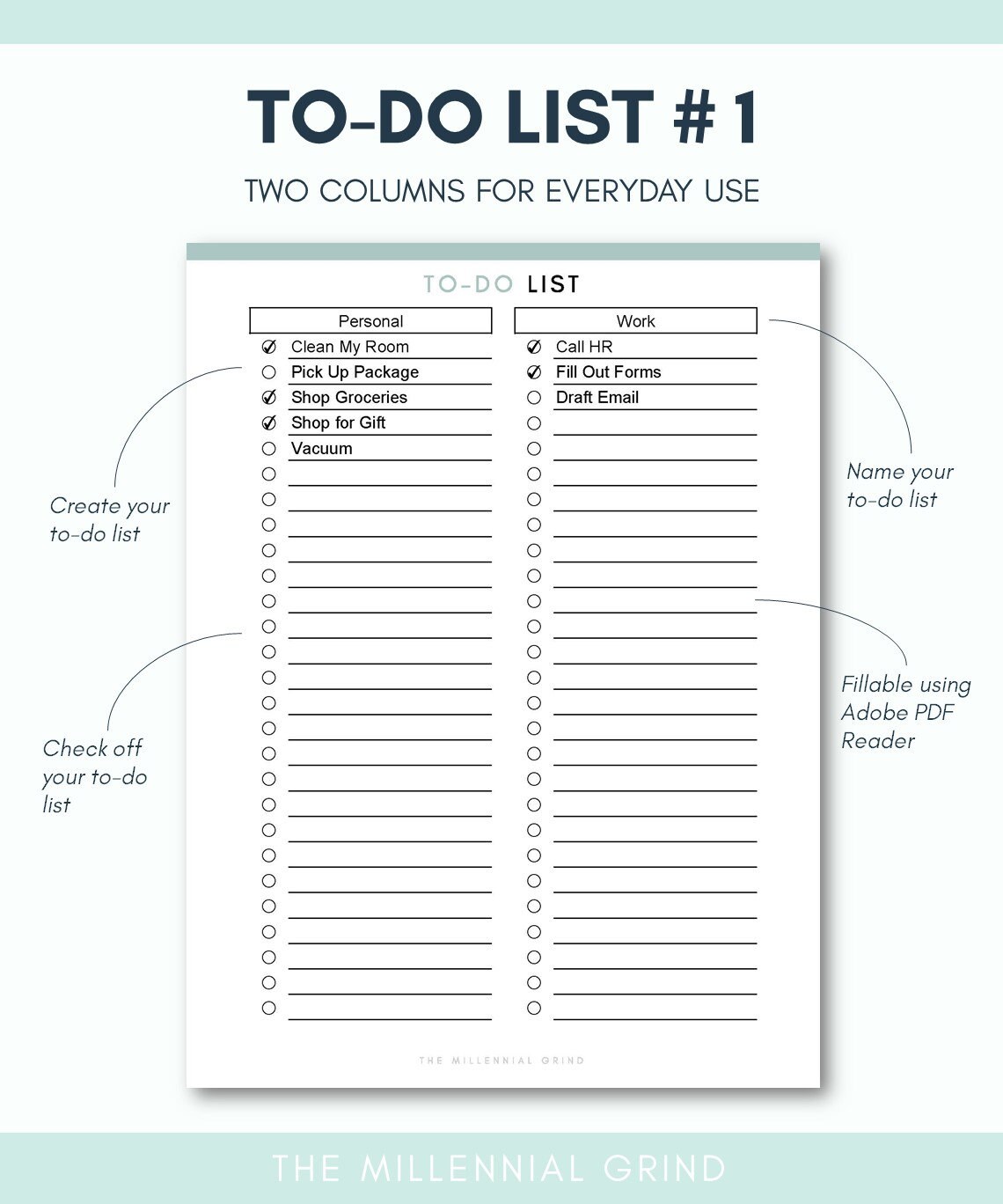 To Do List Printable Page Instant PDF Download 3 Editable - Etsy Canada