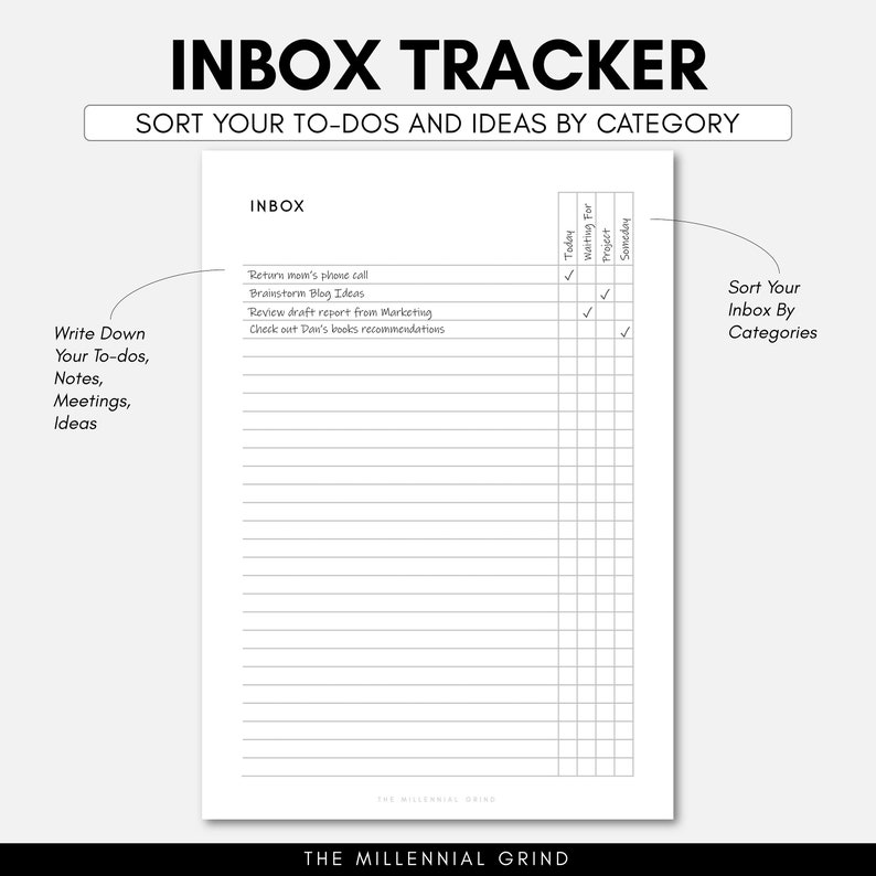 A5 Inbox Inserts | A5 Inbox Printable | A5 Inbox Planner Inserts ...