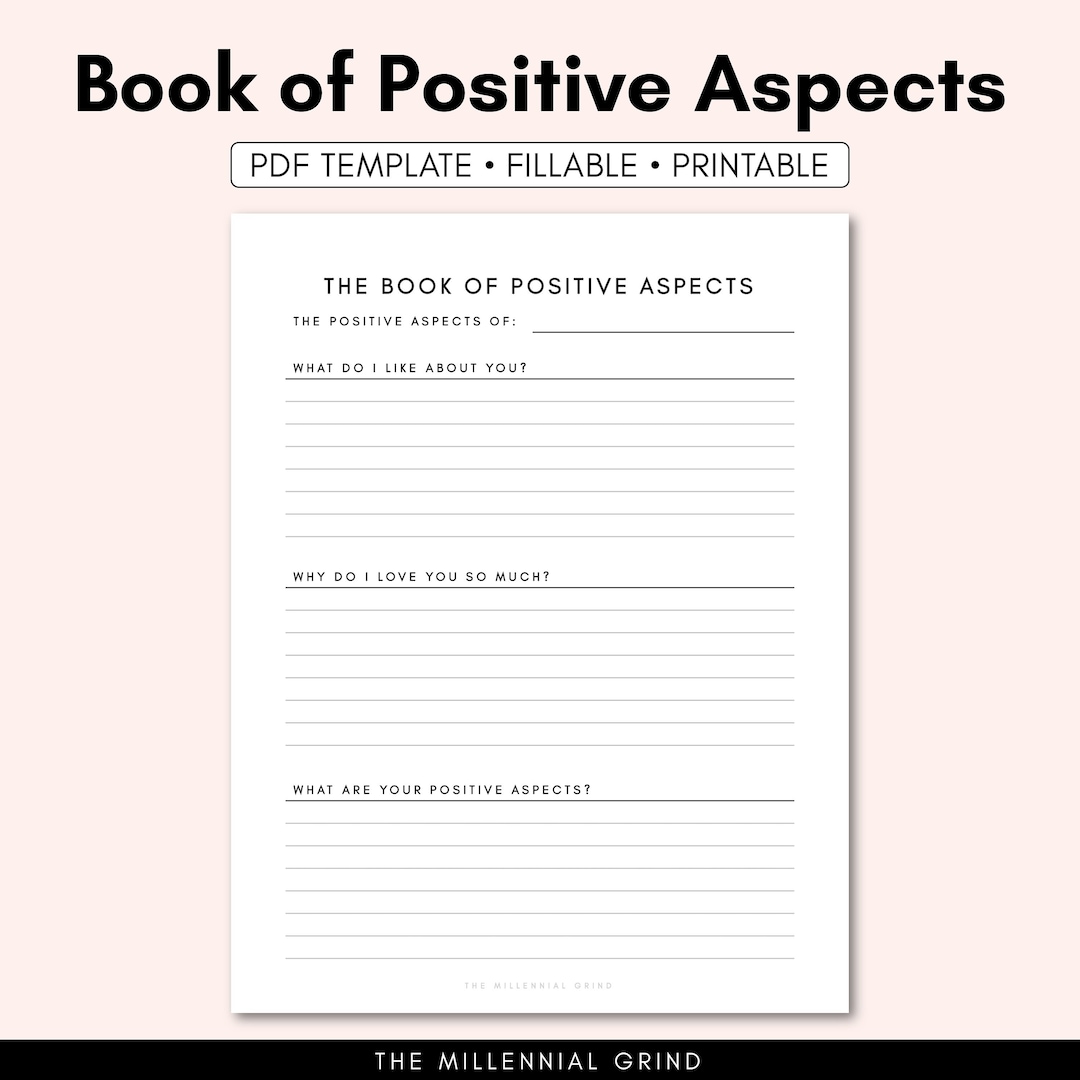 Book of Positive Aspects | Abraham Hicks | Law of Attraction Template ...