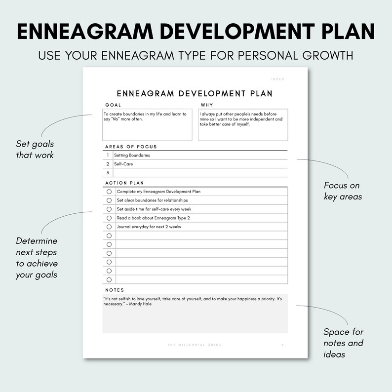 Enneagram Planner | Enneagram Type Worksheets | Enneagram Journal ...