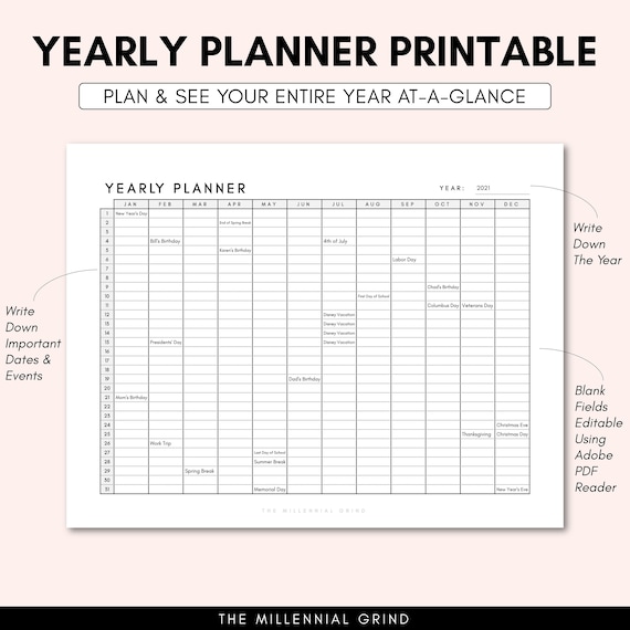 Plantilla De Calendario Anual Documento A4 Calendario Anual 2025