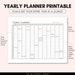 Yearly Planner Printable | Yearly Planner PDF Template | Yearly Planner ...